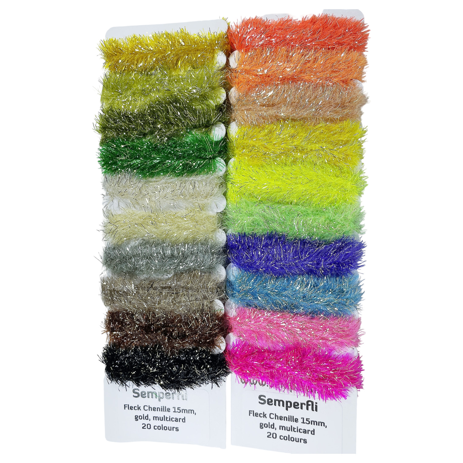 Gold Tinsel Fleck Chenille 15mm Multicards Naturals & Brights Mixed 20 ...